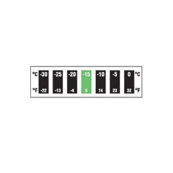Liquid crystal thermometer A:-30°-0 °C, 7 temperature points single c